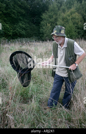 Man with Butterfly net Midlands UK Stock Photo - Alamy