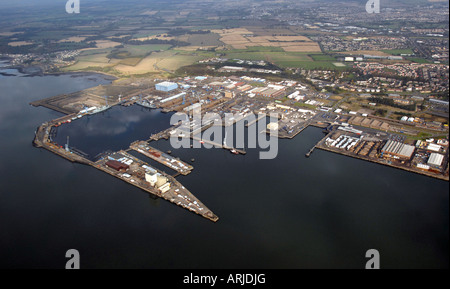 AERIAL PHOTOGRAPH OF ROSYTH DOCKS IN FIFE SCOTLAND Stock Photo - Alamy
