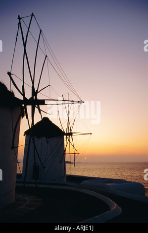 Kato Myli, Windmills, Mykonos, Cyclades, Lower Mill Hill, Greece Stock ...