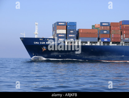 Container Ship, CMA CGM Mozart, underway in the English Channel ...