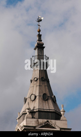 St Nicholas Cole Abbey, church in the City of London; ship weathervane ...
