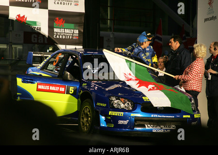 Subaru Impreza Group N rally car being prepared at Prodrive Stock Photo ...