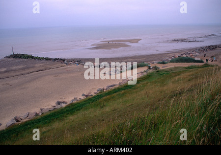 Coastal erosion and defence; cliffs at Mappleton, near Hornsea, East ...