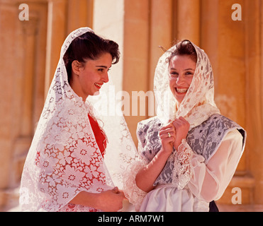 Women in National Dress Malta Stock Photo - Alamy