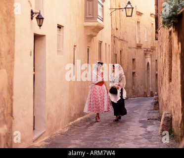 Women in National Dress Malta Stock Photo - Alamy