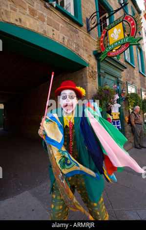 Street busking clown, Quebec City, Quebec, Canada Stock Photo - Alamy