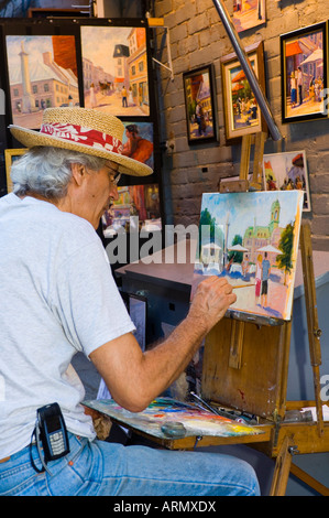 Artists painting in Old Montreal, Quebec, Canada Stock Photo - Alamy