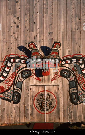 Fort Rupert big house entrance (Port Hardy), British Columbia, Canada ...