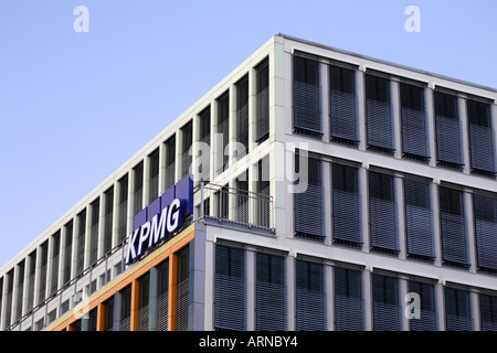 Glass facade of the KPMG building on Muenzgasse, Leipzig, Saxony ...