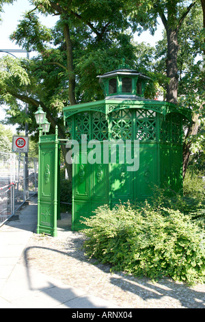 Traditional original pissoir public toilet in the street in Paris ...