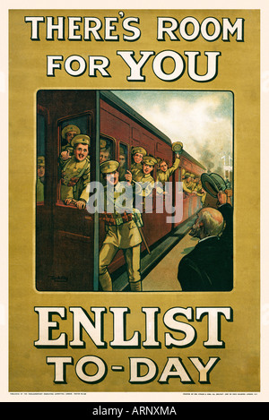 WW1 UK Recruitment propaganda poster in1914 showing a British soldier ...