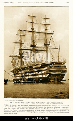 HMS Vincent, a Royal Navy battleship which was launched in 1908 and ...