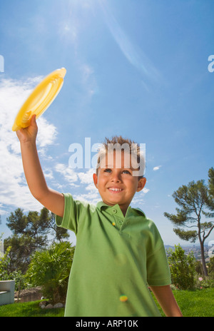 boy with frisbee Stock Photo - Alamy