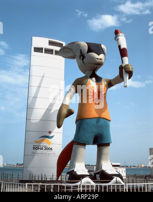 Orry, a mascot for the Asian Games, Doha, Qatar Stock Photo - Alamy
