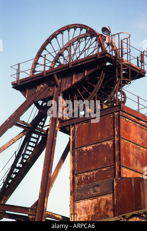 Rusting colliery winding wheel Stock Photo - Alamy