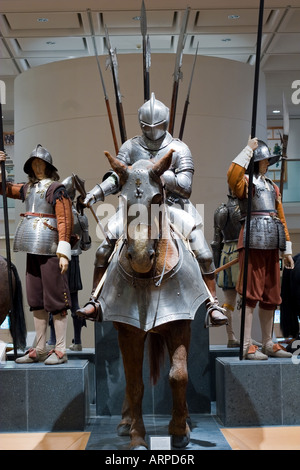An exhibit of historical armor at the Royal Armouries in Leeds West ...