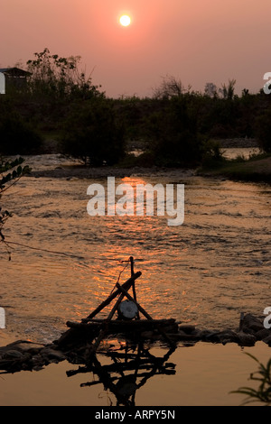 Small hydroelectric genorator on a river near Muang Long Laos Stock ...