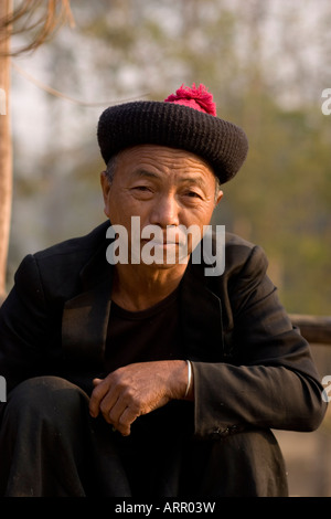 Portrait of an Akha man near Muang Long Laos Stock Photo - Alamy