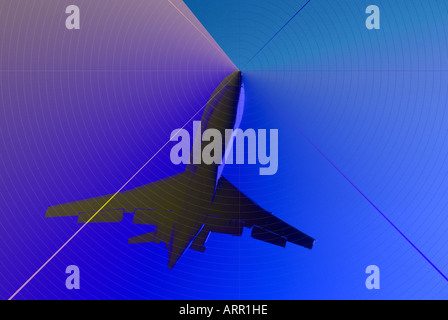commercial jet sending radar signals as it takes off from international ...