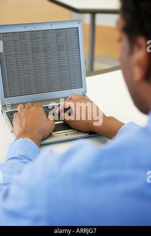 Spreadsheet On Computer. Person Working With Electronic Computer ...