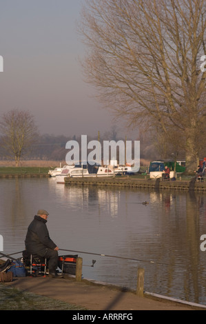 Fishing Match At Beccles Quay In Winter in the uk Stock Photo - Alamy