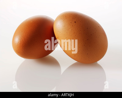 Brown Eggs on white Background Stock Photo - Alamy