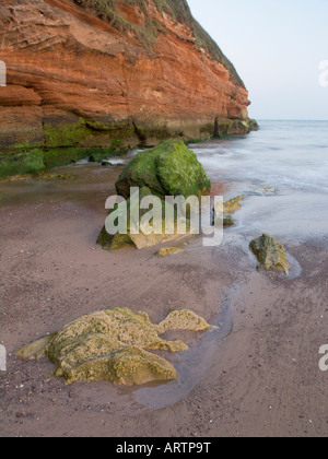 Cliffs and rocks on Exmouth beach, Devon, England Stock Photo - Alamy