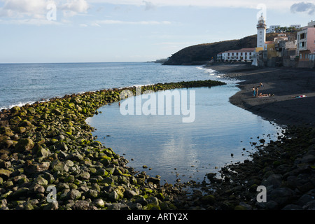 Tenerife Candelaria basilica of the Virgin of Candelaria beach and bay ...