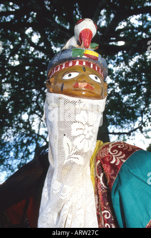 Characteristic of Gelede voodoo are carved masks worn by dancers on ...
