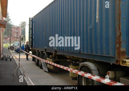 a container full loaded of an international house moving Stock Photo ...