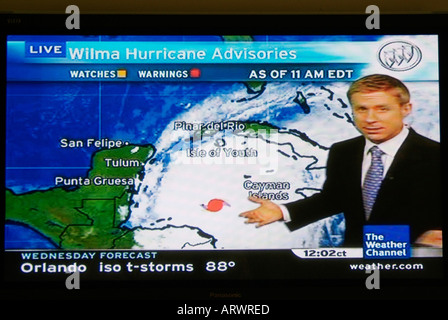 Hurricane weather map of a level 5 storm as viewed on the internet and ...