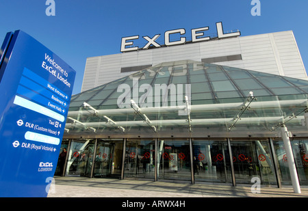 Entrance to ExCel London (Exhibition Centre London) exhibition centre ...