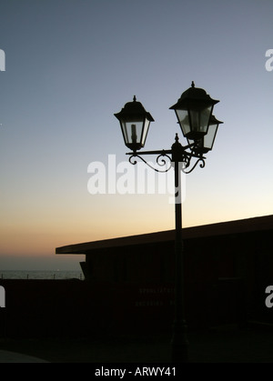 beach resort roof and lamp post at night Stock Photo - Alamy