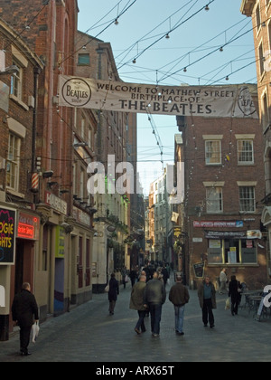 The music tourist attraction Mathew Street in Liverpool England UK ...