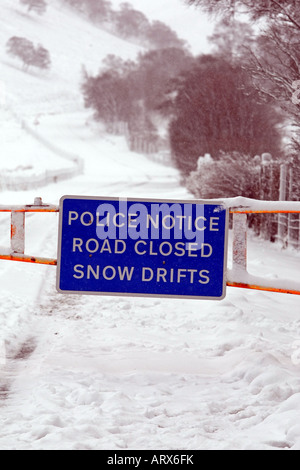 The snow gates closed on the A93 Braemar to Perth road dues to heavy ...