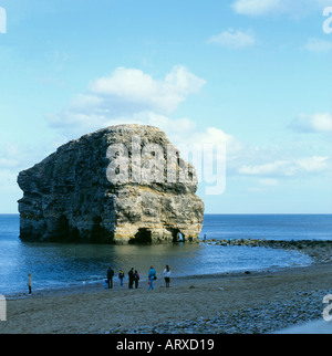 Marsden Rock is a sea stack standing on the North East coast of England ...