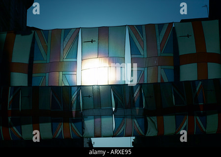 back lit union jack flag at sunset Stock Photo - Alamy