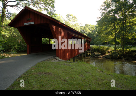 The Ross Red Covered Bridge in Tawawa Park, Shelby County Ohio Stock ...