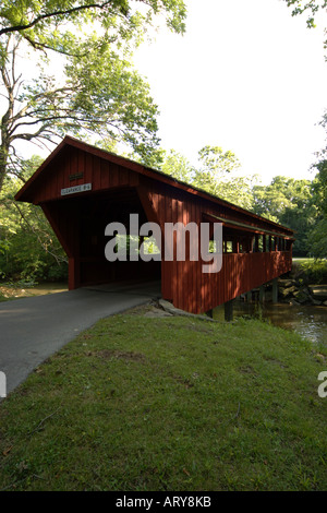 The Ross Red Covered Bridge in Tawawa Park, Shelby County Ohio Stock ...