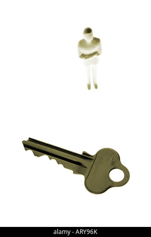 Key and business figure on white Stock Photo - Alamy