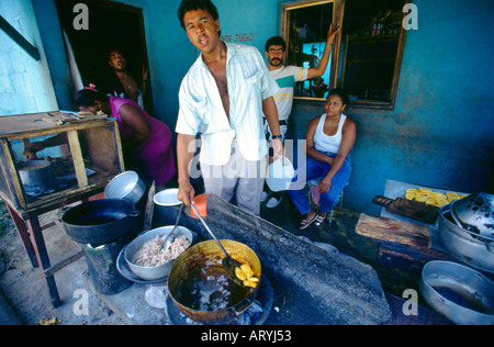 Dominican Republic Los Charamicos Men in Street Listening to Ghetto ...