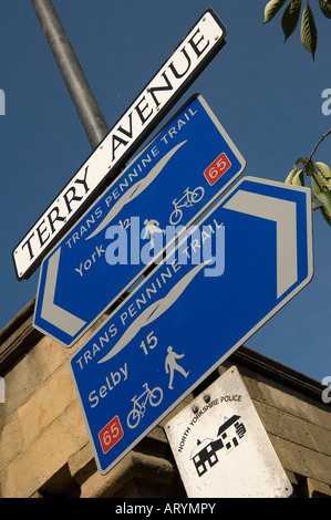 direction indicator sign for the Trans Pennine Trail (a long distance ...