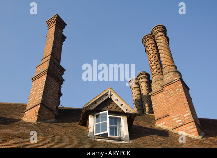 Tudor Chimney Pots Albury Surrey UK Stock Photo: 16153226 - Alamy