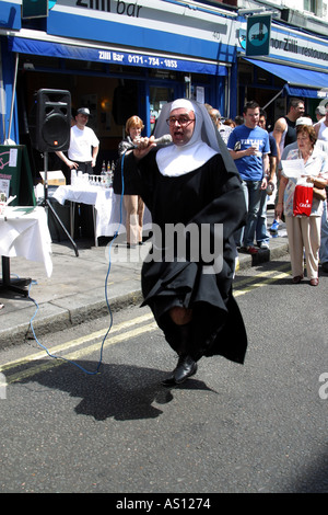 Singing Nun in Drag at the Soho Festival London Stock Photo - Alamy