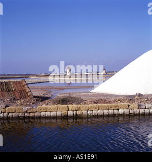 salt plant in the area of Trapani sicily Stock Photo - Alamy