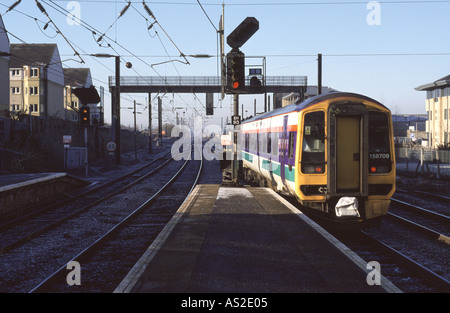 ScotRail local commuter train leaving Drem railway station, seen from ...