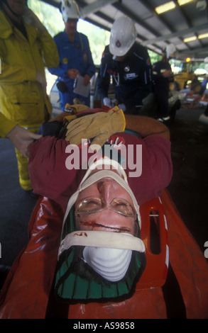 Made up victim for road traffic industry first aid rescue accident ...