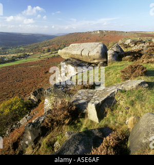Curbar edge looking over Baslow Edge, Landscape Peak District National ...