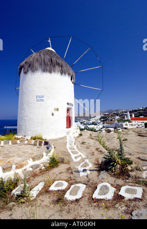 Bonis Windmill on the Greek island of Mykonos Stock Photo - Alamy