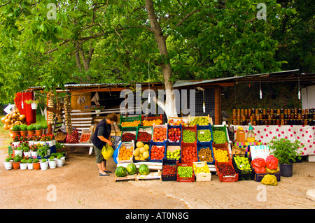 Colorful fruit stands near Meteora and Kalambaka Greece Stock Photo - Alamy